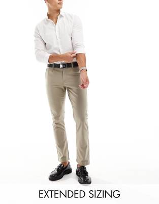 ASOS DESIGN slim work chinos in stone | ASOS