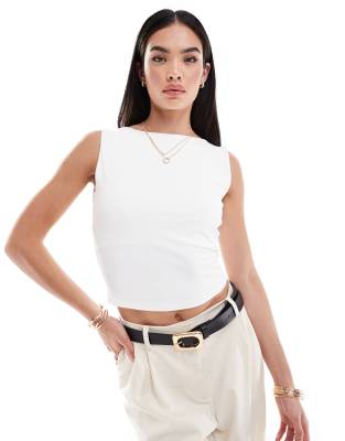 ASOS DESIGN slinky tank top in ivory | ASOS
