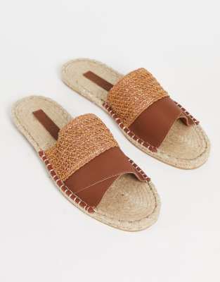 ASOS DESIGN slip on espadrilles in weave and PU mix | ASOS