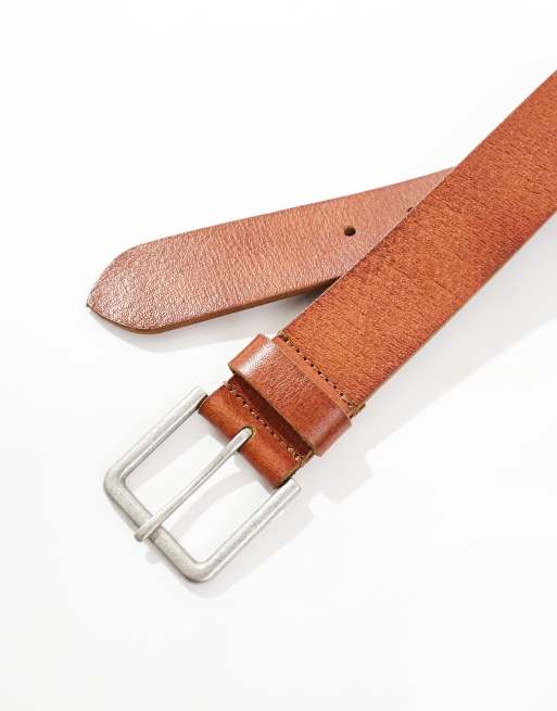 ASOS DESIGN smart belt in tan leather | ASOS