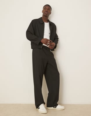 ASOS DESIGN smart blouson set in black pinstripe | ASOS