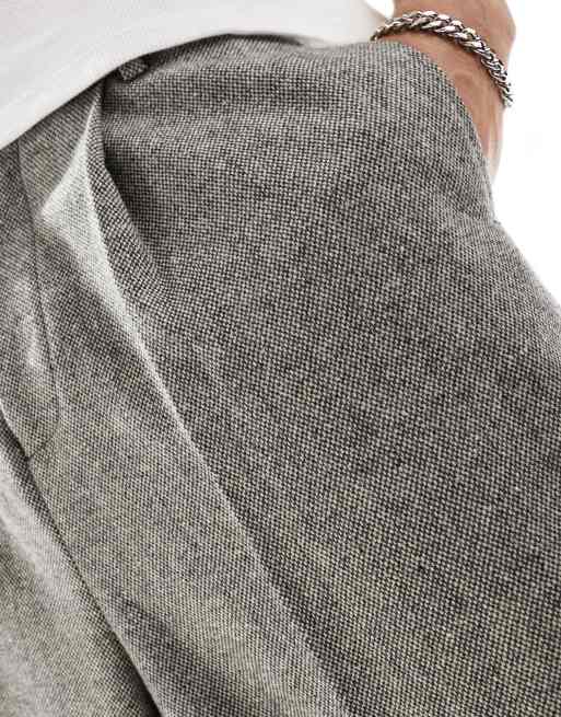 ASOS DESIGN smart cropped pants in gray micro texture | ASOS