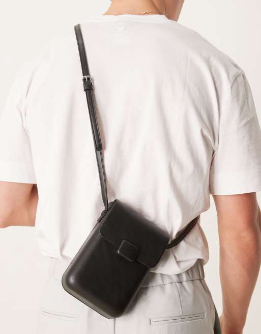 ASOS DESIGN smart crossbody bag in black faux leather | ASOS