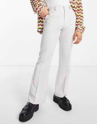 ASOS DESIGN smart flared pants in stone | ASOS