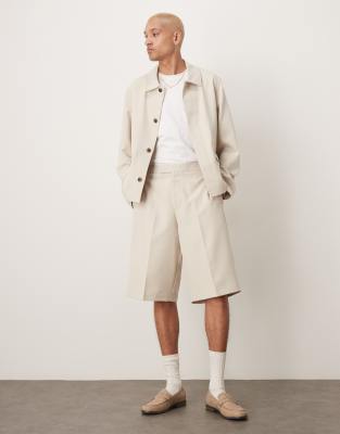 ASOS DESIGN smart harrington set in stone twill | ASOS