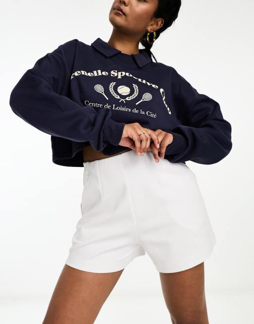 Asos Design Smart Shorts In White Asos