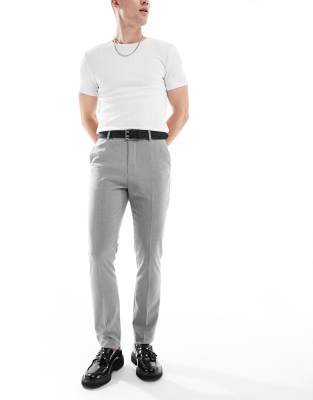 ASOS DESIGN smart skinny fit pants in gray | ASOS