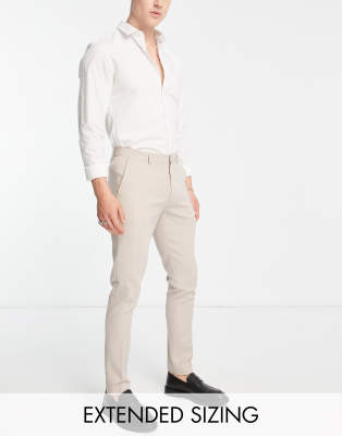 ASOS DESIGN smart skinny fit pants in stone | ASOS
