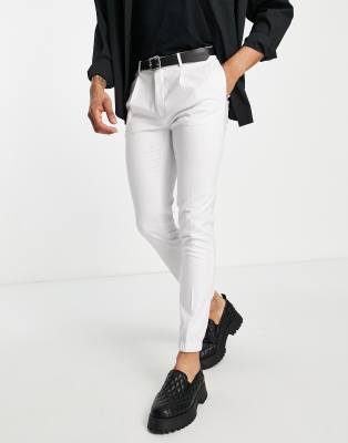 ASOS DESIGN smart skinny trackies in white | ASOS