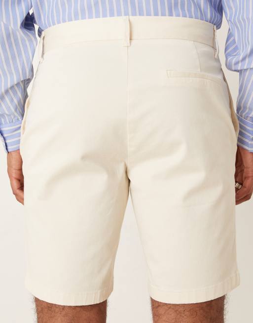 ASOS DESIGN smart slim fit chino shorts in beige | ASOS
