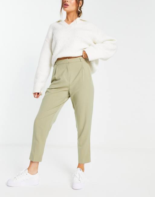 Asos Design Smart Tapered Pants In Sage Asos
