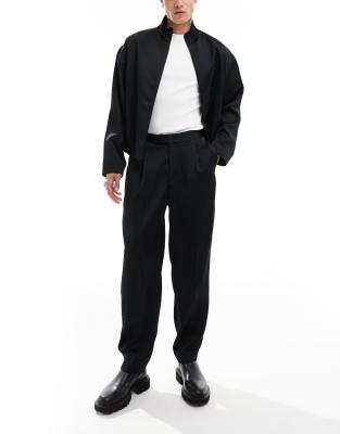 ASOS DESIGN smart track set in black satin | ASOS