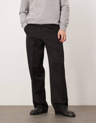 ASOS DESIGN smart wide leg pants in black | ASOS