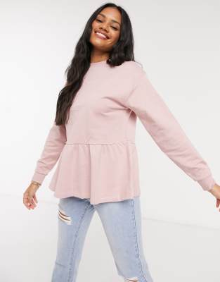 ASOS DESIGN smock sweatshirt in pink | ASOS
