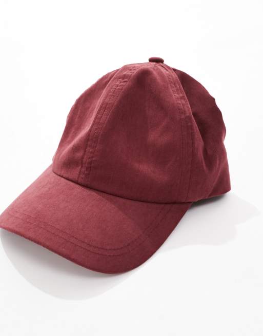 ASOS DESIGN soft baseball cap in soft touch burnt red | ASOS