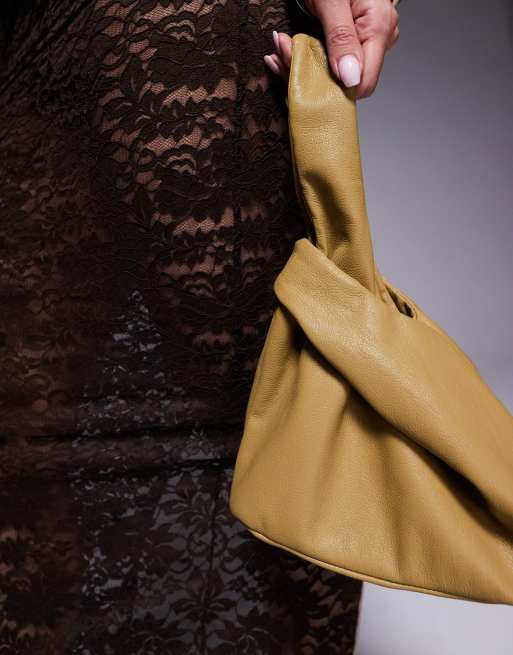 ASOS DESIGN soft loop through clutch bag in chartreuse | ASOS