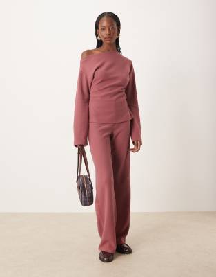 ASOS DESIGN soft touch wide leg set in wild ginger | ASOS