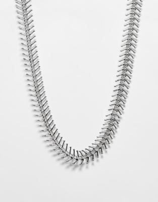 ASOS DESIGN spike chain necklace in burnished silver | ASOS