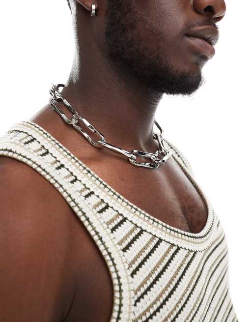 ASOS DESIGN statement chain necklace in silver tone | ASOS