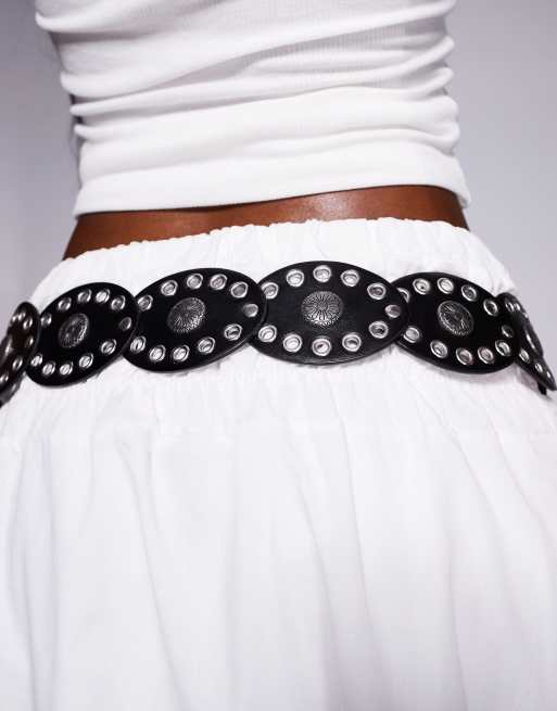 ASOS DESIGN statement disc belt in black | ASOS