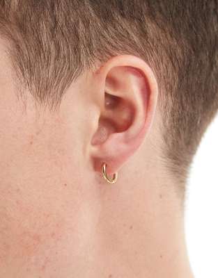 ASOS DESIGN sterling silver 12mm hoop earrings with 14k gold plating | ASOS