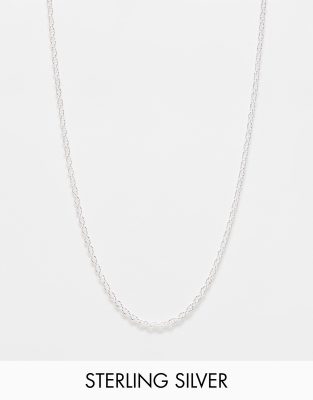 ASOS DESIGN sterling silver skinny rope neck chain in silver | ASOS