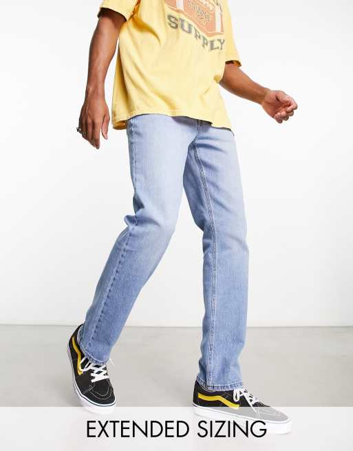 ASOS DESIGN straight leg jeans with stretch in vintage light wash | ASOS
