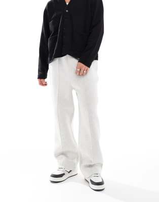 ASOS DESIGN straight leg scuba trackies in white marl | ASOS