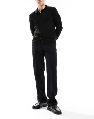 ASOS DESIGN straight leg smart trousers in black | ASOS