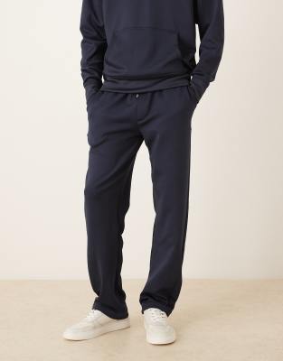 ASOS DESIGN straight leg trackies in navy (part of a set) | ASOS