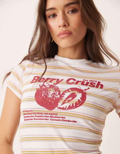 ASOS DESIGN striped baby tee with graphic | ASOS