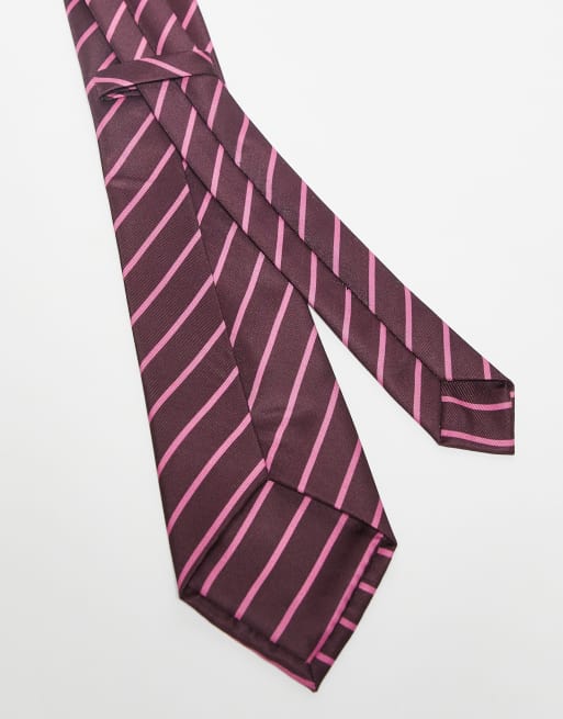 ASOS DESIGN striped tie in pink multi | ASOS