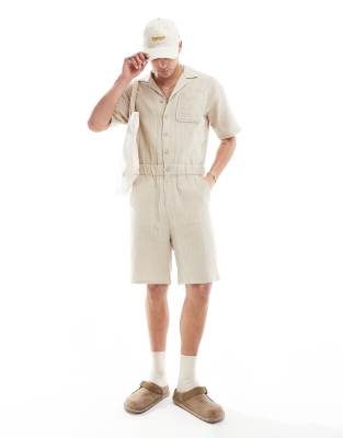 ASOS DESIGN – Strukturierter Overall in Beige | ASOS
