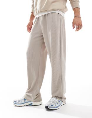 ASOS DESIGN super baggy pants in rib in grey | ASOS