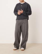 Reclaimed Vintage baggy wide leg jogger in black rib | ASOS Reclaimed Vintage baggy wide leg jogger in black rib | ASOS