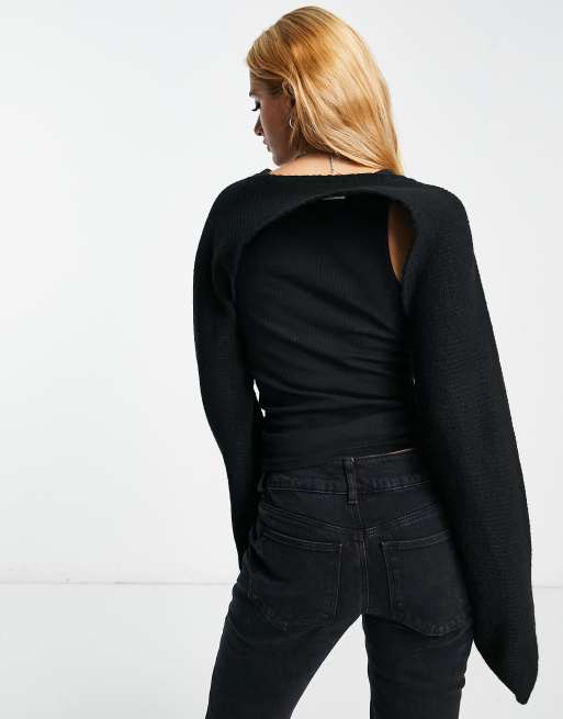 ASOS DESIGN super crop jumper in black | ASOS