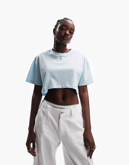 ASOS DESIGN super crop t-shirt in baby blue | ASOS ASOS DESIGN super crop t-shirt in baby blue | ASOS
