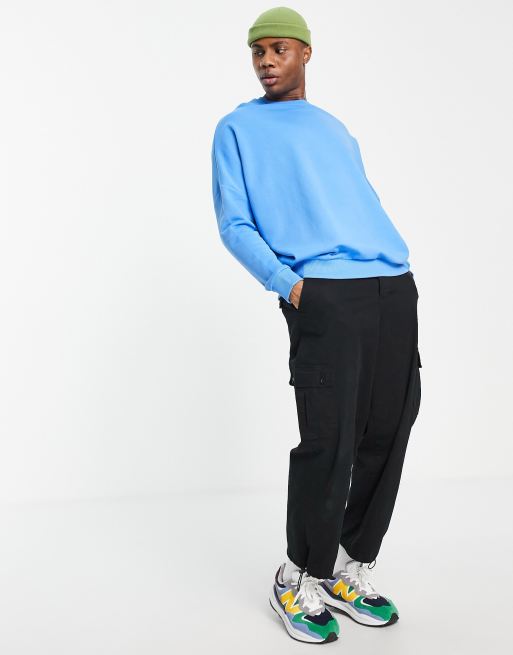 Asos Design Super Oversized Sweatshirt In Bright Blue Asos