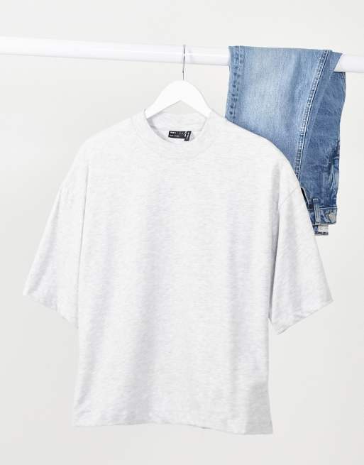 Asos Design Super Oversized T Shirt In White Marl Asos