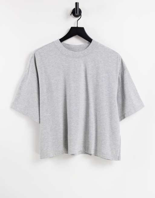 Asos Design Super Oversized T Shirt With Side Split In Grey Marl Asos