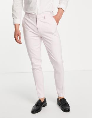 ASOS DESIGN super skinny smart pants with pastel pink pin dot | ASOS