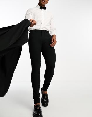 ASOS DESIGN super skinny tuxedo suit pants in black | ASOS