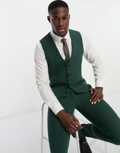 ASOS DESIGN - Superskinny gilet in bosgroen | ASOS