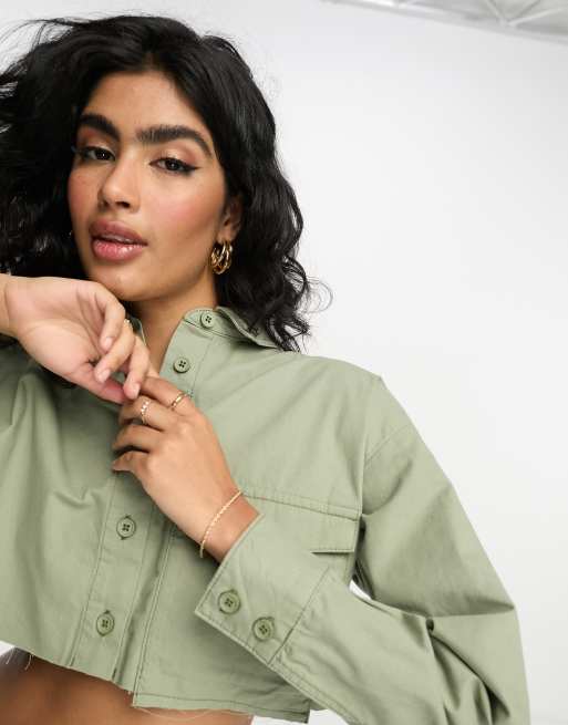 ASOS DESIGN - Surchemise courte - Vert sauge | ASOS