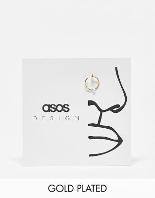 ASOS DESIGN surgical steel 8mm nose piercing in 14k gold plate | ASOS