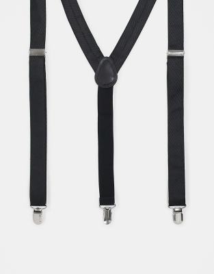 ASOS DESIGN suspenders with texture in black | ASOS