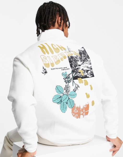 Asos Design Sweat Oversize à Col Zippé Avec Imprimé Dans Le Dos