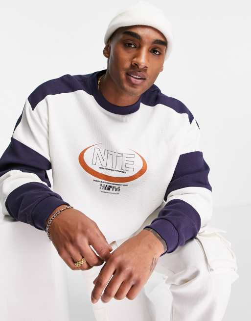 Asos Design Sweat Oversize En Tissu Gaufré Effet Color Block Asos