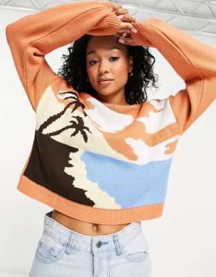 ASOS DESIGN sweater with scenic pattern | ASOS