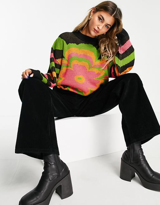 ASOS DESIGN – Sweter oversize w kwiatowy wzór na środku | ASOS ASOS DESIGN – Sweter oversize w kwiatowy wzór na środku | ASOS